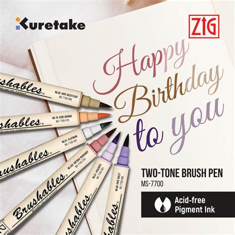 Kuretake Ms 7700 Zig Brushables Two Tone Brush Pen List 3 4 Calligraphy Shopee Malaysia