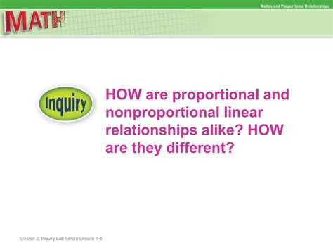 7 Lab Inquiry Proportional And Non Proportional Relationships Pptx