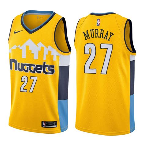 Denver Nuggets Jamal Murray 27 Yellow Statement Stitched Jersey