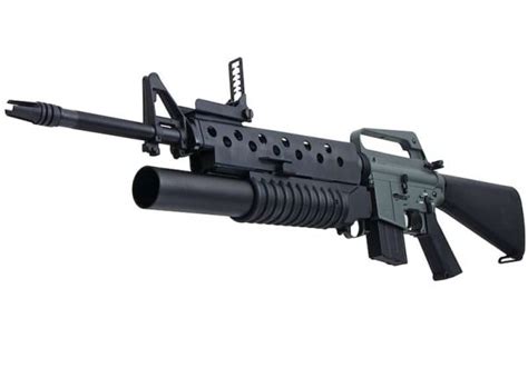 Eandc M16a1 Airsoft Aeg Rifle With M203 Grenade Launcher Ec703 Qd 1 5