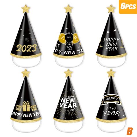 Foo 6pcs 2023 New Year Glasses Frame Photo Booth Props New Years Eve