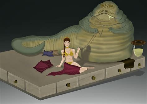 Slave Leia And Lord Jabba The Hutt By Wimio On Deviantart