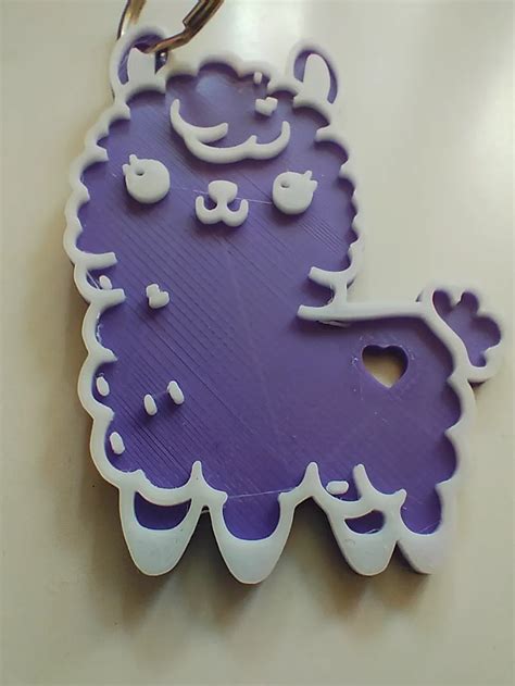 Llama With Hearts As A Keychain By Kotka Stokrotka Makerworld