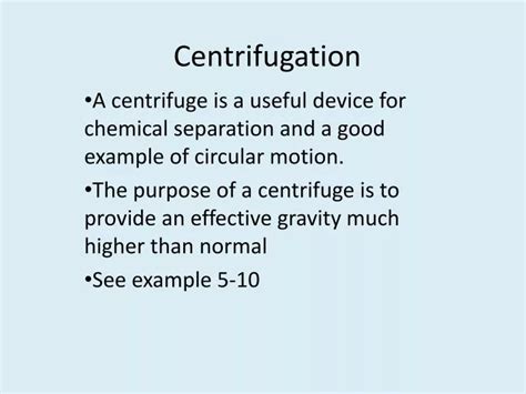 Ppt Centrifugation Powerpoint Presentation Free Download Id2825901