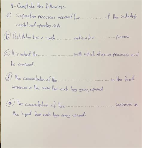 Complete The Following Flow Diagram Summarizing The Separati