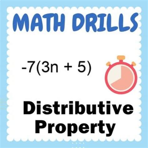 Distributive Property Math Worksheets Algebra Drills Timed Tests