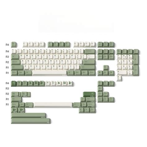 keycapus cherry profile dye sub pbt keycap set green bamboo