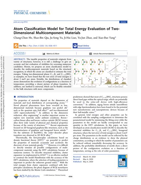 Pdf Atom Classification Model For Total Energy Evaluation Of Two