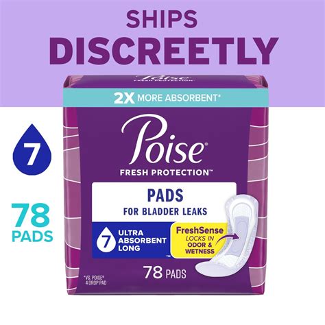 Free Shipping Poise Incontinence Pads For Women 7 Drop Ultra