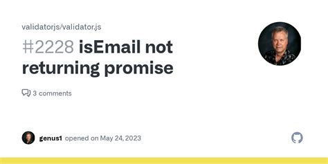 Isemail Not Returning Promise · Issue 2228 · Validatorjsvalidatorjs