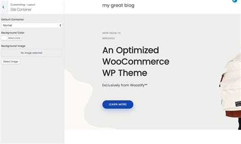 Woostify Layout Options Woostify Theme