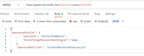Azure B2c Password Expired After Sequence Of Post And Patch Api Calls