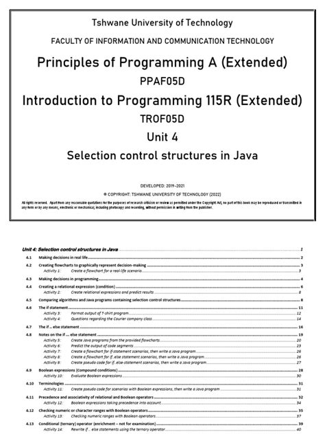 Ppa Tro F05d Unit 4 Java Part 2 Final Pdf Pdf Boolean Data Type Computing