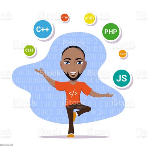 Programmer Man Character Stock Illustration Download Image Now Adult Adults Only African