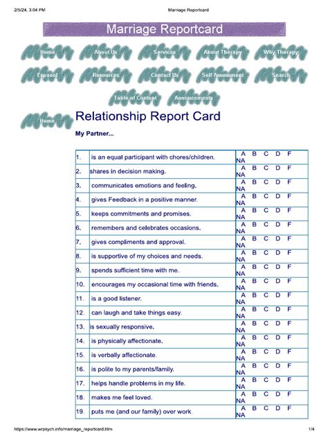 Marriagereportcard Pdf