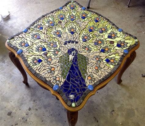 Peacock Mosaic Table