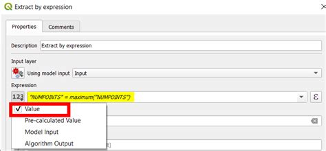 extract by expression in qgis graphical modeler geographic