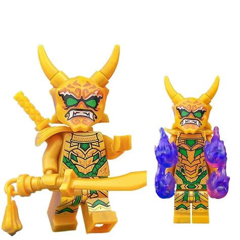 Moc Lego Minifig Figurine Ninjago Lloyd Golden Oni Mask Fast Shipping