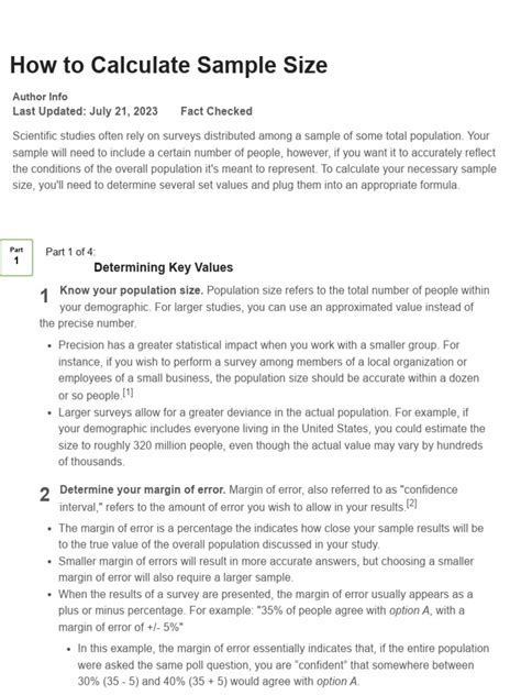 How To Calculate Sample Size 14 Steps With Pictures Wikihow Pdf Margin Of Error