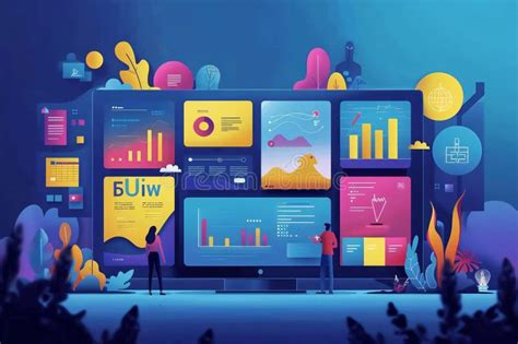 Colorful Digital Interface Showcasing Data Analysis And Visualizations