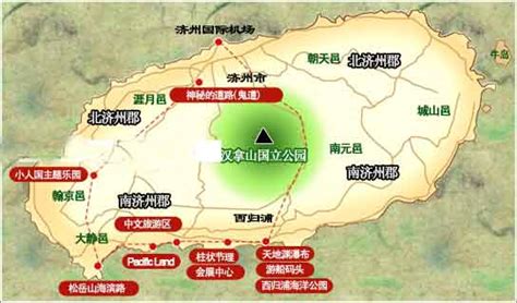 韩国济州岛景点分布图 北京中国国旅