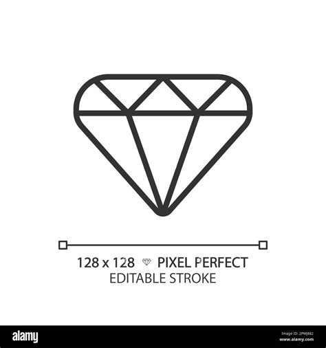 Diamond Pixel Perfect Linear Icon Stock Vector Image And Art Alamy