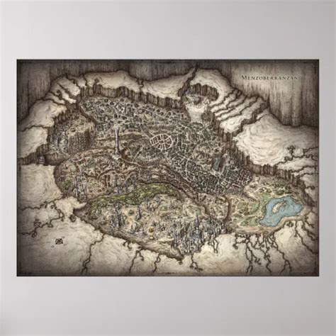 Map Of The Drow City Of Menzoberranzan Poster Zazzle