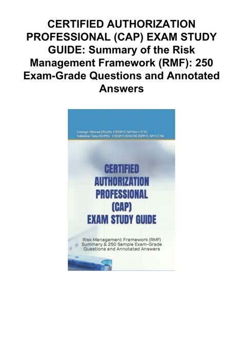 CERTIFIED AUTHORIZATION PROFESSIONAL CAP EXAM STUDY GUIDE Summary Of The Risk Management