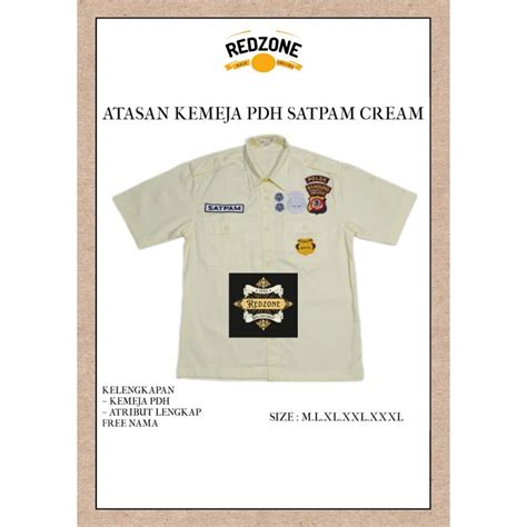 Jual Kemeja Pdh Coklat Satpam Kemeja Pdh Cream Satpam Seragam Pdh Security 2021 Seragam Pdh