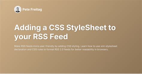 Adding A Css Stylesheet To Your Rss Feed
