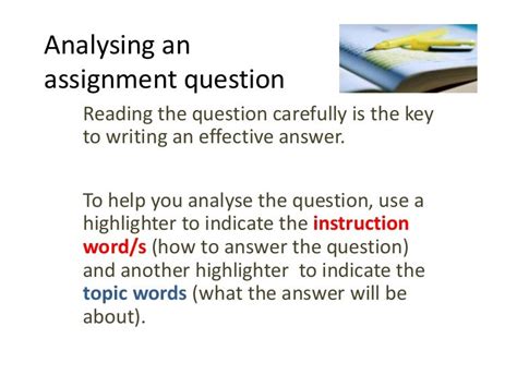 Analysing An Assignment Question