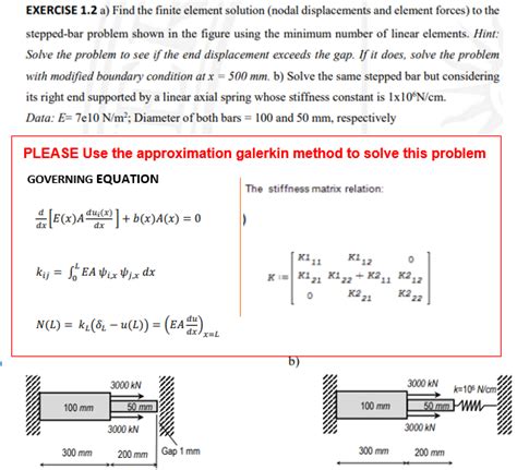 Solved EXERCISE A Find The Finite Element Solution Chegg