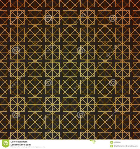 Gold Geometric Retro Abstract Seamless Cube Pattern With Rhombuses Square Stock Vector