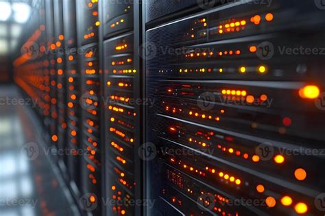 Alta Tecnología Datos Centrar Servidor Habitación Con Red Conexiones Y Led Indicadores 57161745