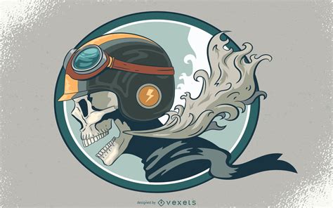 Biker Skull Illustration Vector Download