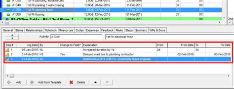 Hack A Primavera P6 Change Log From Activity Steps
