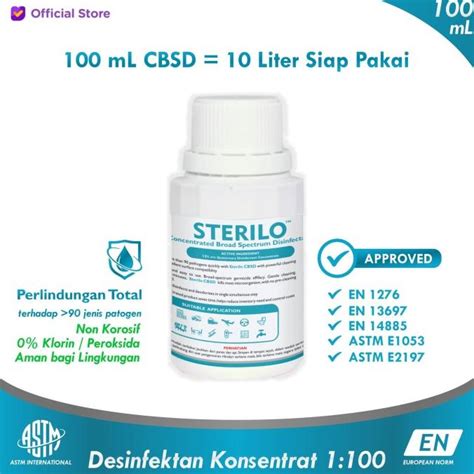 Jual Sterilo Desinfektan Cbsd Konsentrat Mini 100 Ml Setara 10 Liter Shopee Indonesia