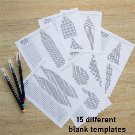 Bead Template Beading Graph For Brick Stitch Earring Blank Template