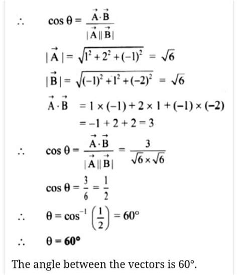 Find The Angle Between The Vectors A I 2j K And B I J 2k