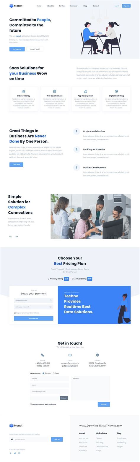 Monst Tailwind Saas Landing Page Template Simple Website Design