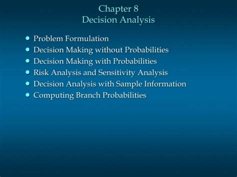 ppt chapter 8 decision analysis powerpoint presentation free