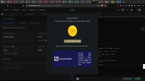 datastructures algorithms coding linkedlists deutschebank geeksforgeeks shivshankar soni