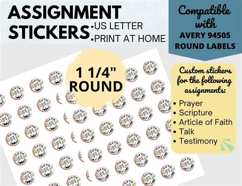 Primary Sharing Time Assignment Handout And Stickers Etsy
