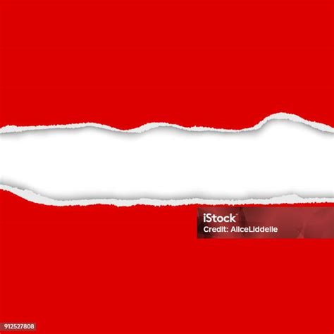 레드 찢어진 텍스트 또는 이미지에 대 한 공간을 가진 종이 가장자리 배경 현실적인 스타일에서 두 찢어진된 국경입니다 광고 초대 또는 웹 디자인을 위한 벡터 일러스트