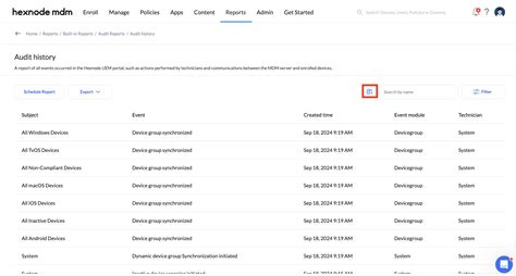 Managing Audit Reports In Hexnode Uem Hexnode Help Center