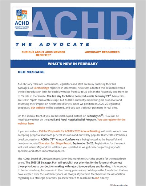 Achd News Association Of California Healthcare Districts Achd Ca
