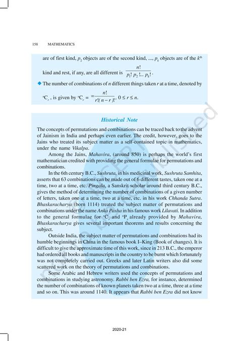 Permutations And Combinations Ncert Book Of Class 11 Mathematics
