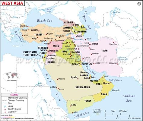 Map Of Western Asia Nations South West Asia Map Printable Western