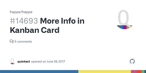 More Info In Kanban Card · Issue 14693 · Frappefrappe · Github