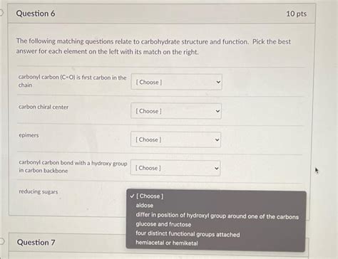 solved question 6 10 pts the following matching questions